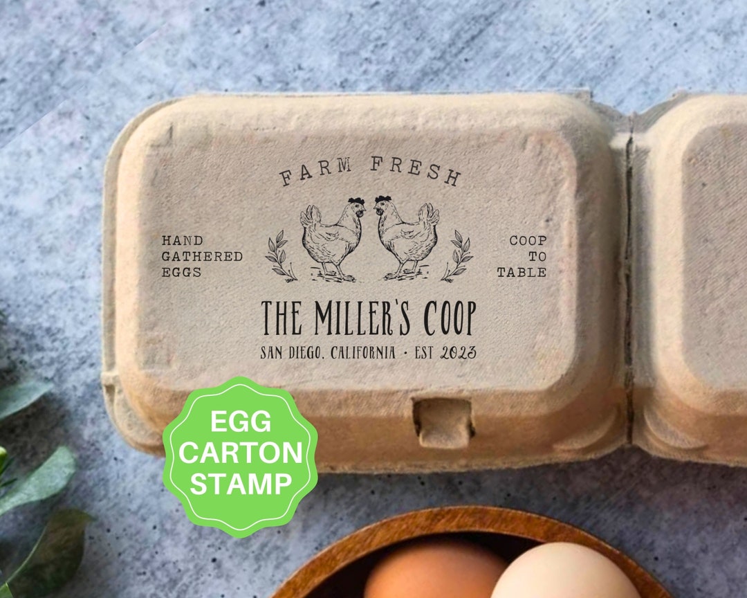 Chicken Egg Carton Stamp Custom Egg Cartons for Gifting Eggs, Chicken ...