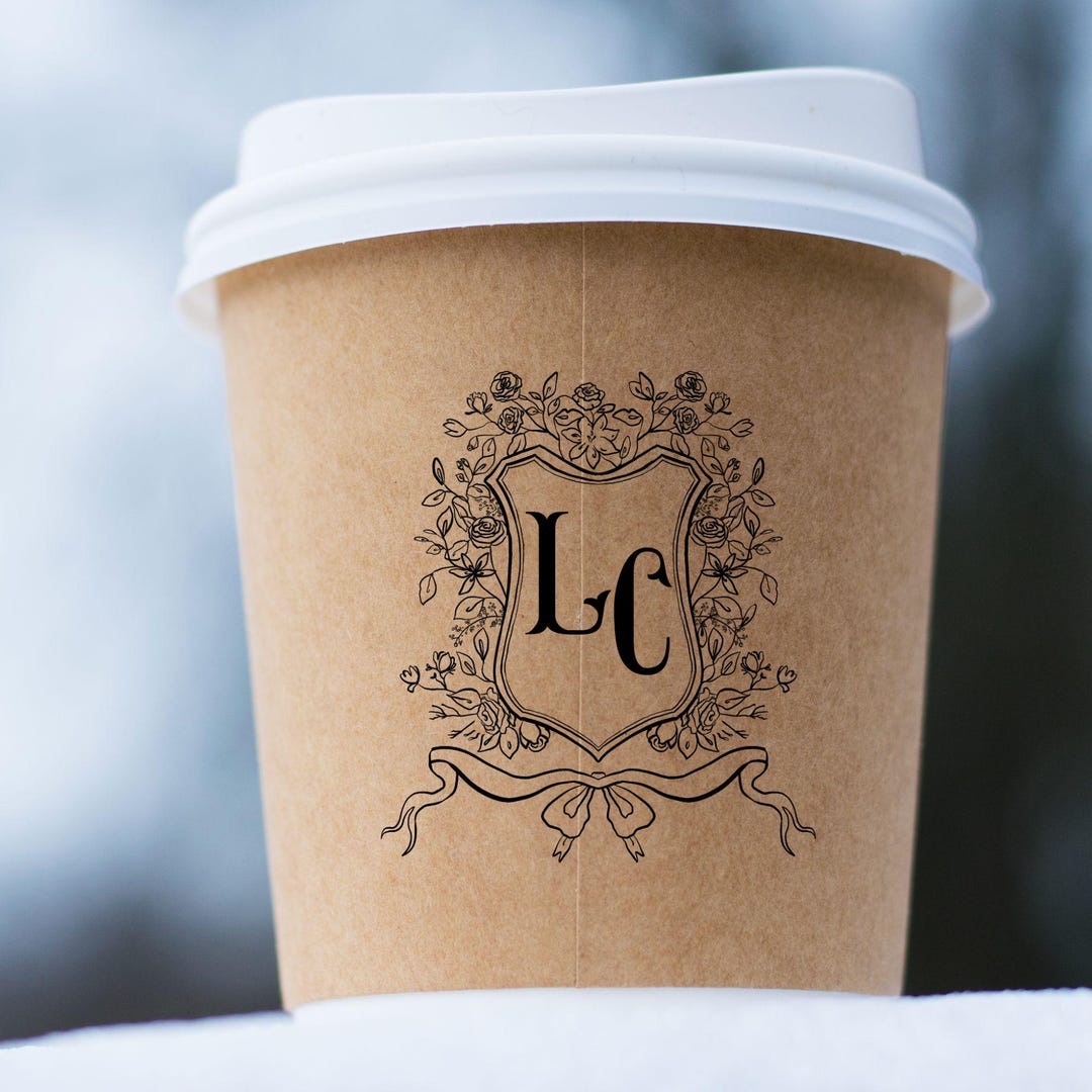 Custom Coffee Stamp Wedding Monogram Coffee Sleeve Stamp Personalized ...