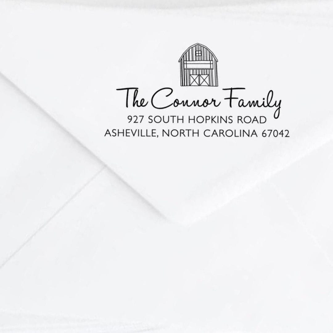 Farm Address Stamp Personalized Family Farmhouse Envelope Return ...