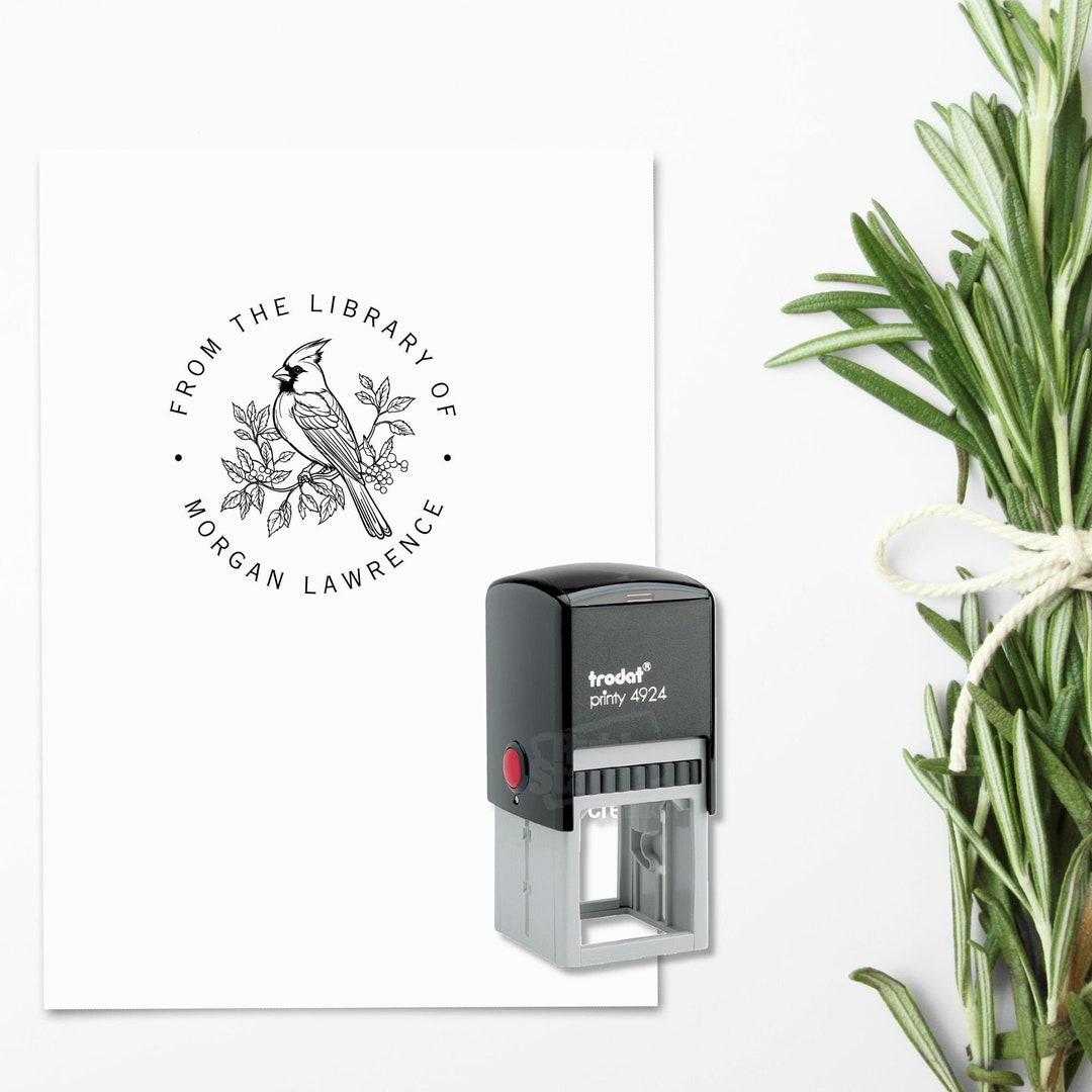 Custom Book Stamp Self-inking Cardinal Library Stamp Ex Libris ...