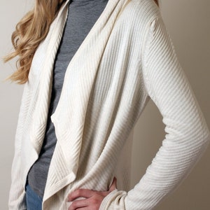Eco-chic Knit Waterfall Sweater Cardigan Wrap Topper, Organic Cotton ...