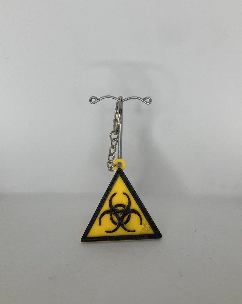 3D Printed Warning Symbol Keyring - Etsy