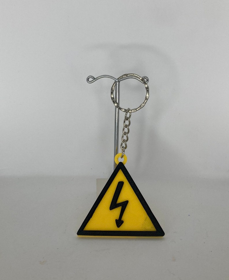 3D Printed Warning Symbol Keyring - Etsy