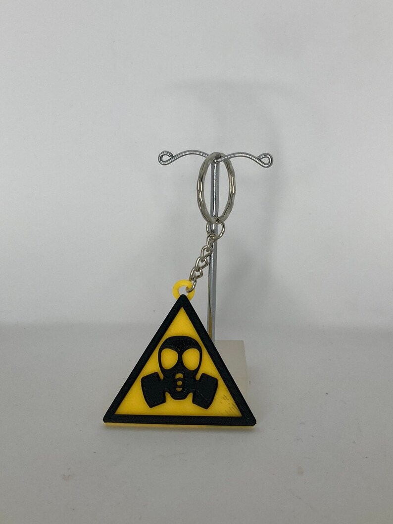 3D Printed Warning Symbol Keyring - Etsy