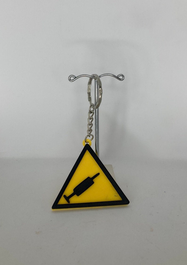 3D Printed Warning Symbol Keyring - Etsy