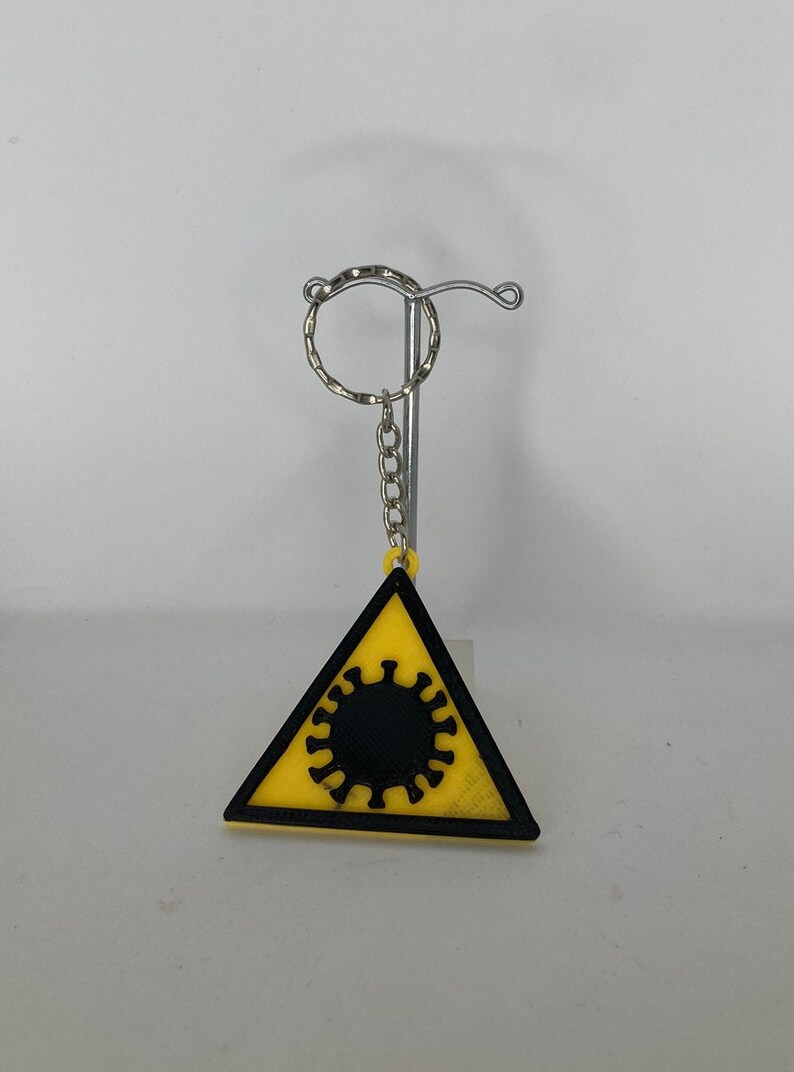 3D Printed Warning Symbol Keyring - Etsy