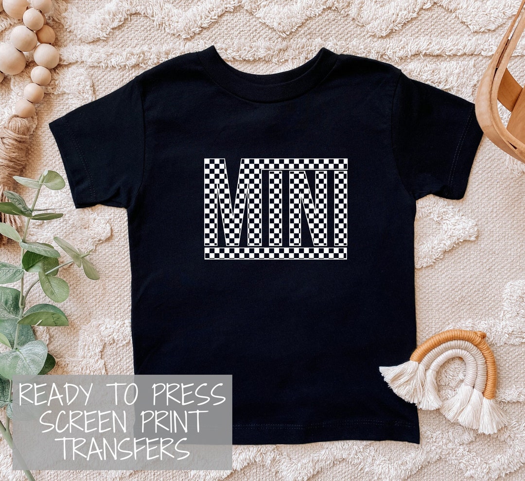 READY TO PRESS Screen Print Transfer | Checkered Mini Screen Print ...