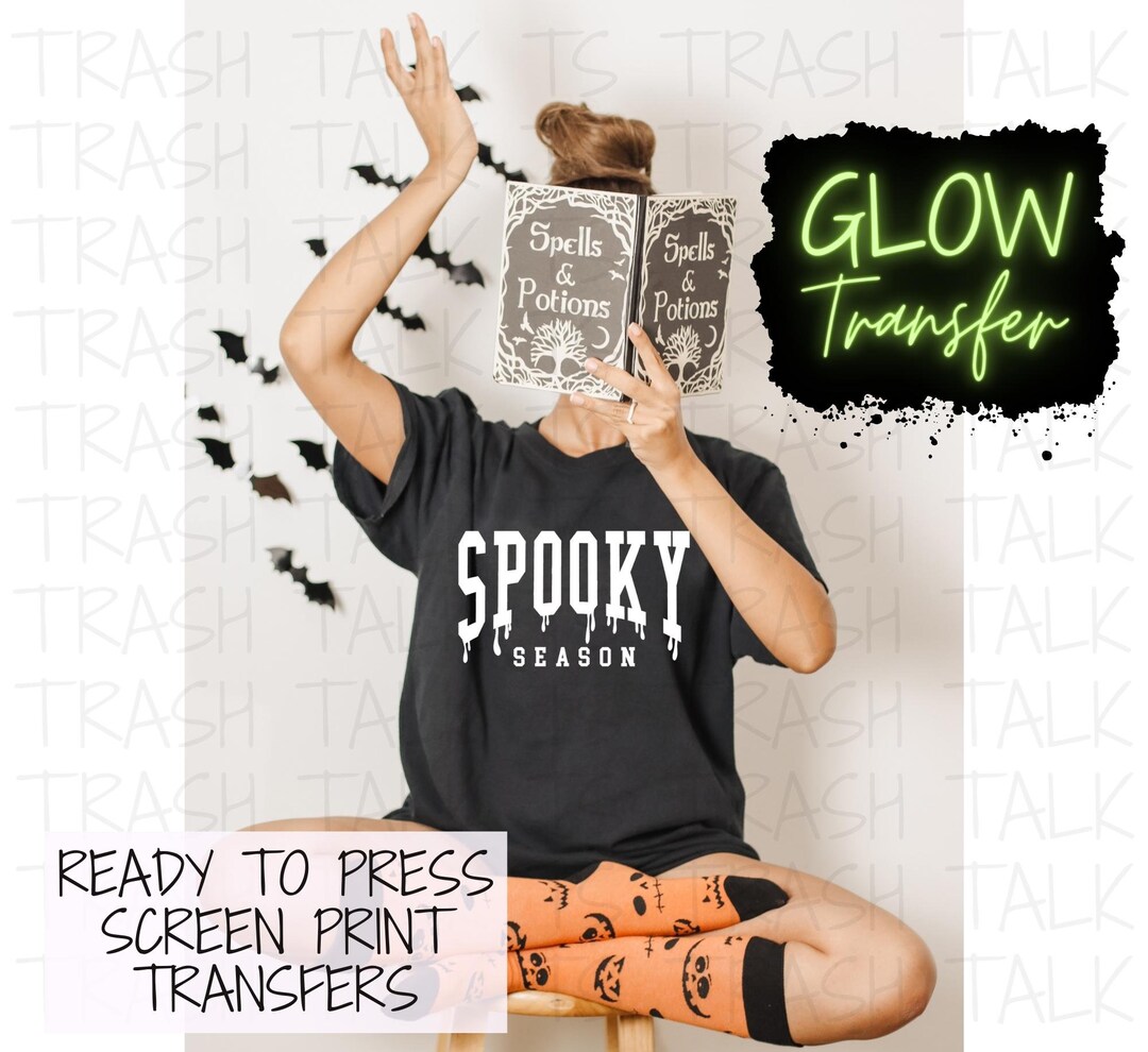 READY TO PRESS Screen Print Transfer | Spooky Season Glow Screen Print ...