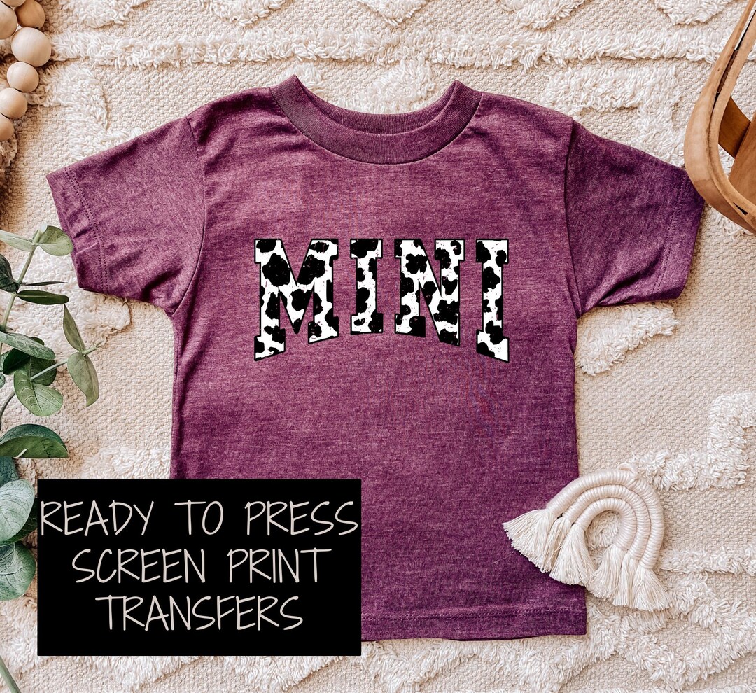 READY TO PRESS Screen Print Transfer | Cow Print Mini Screen Print ...