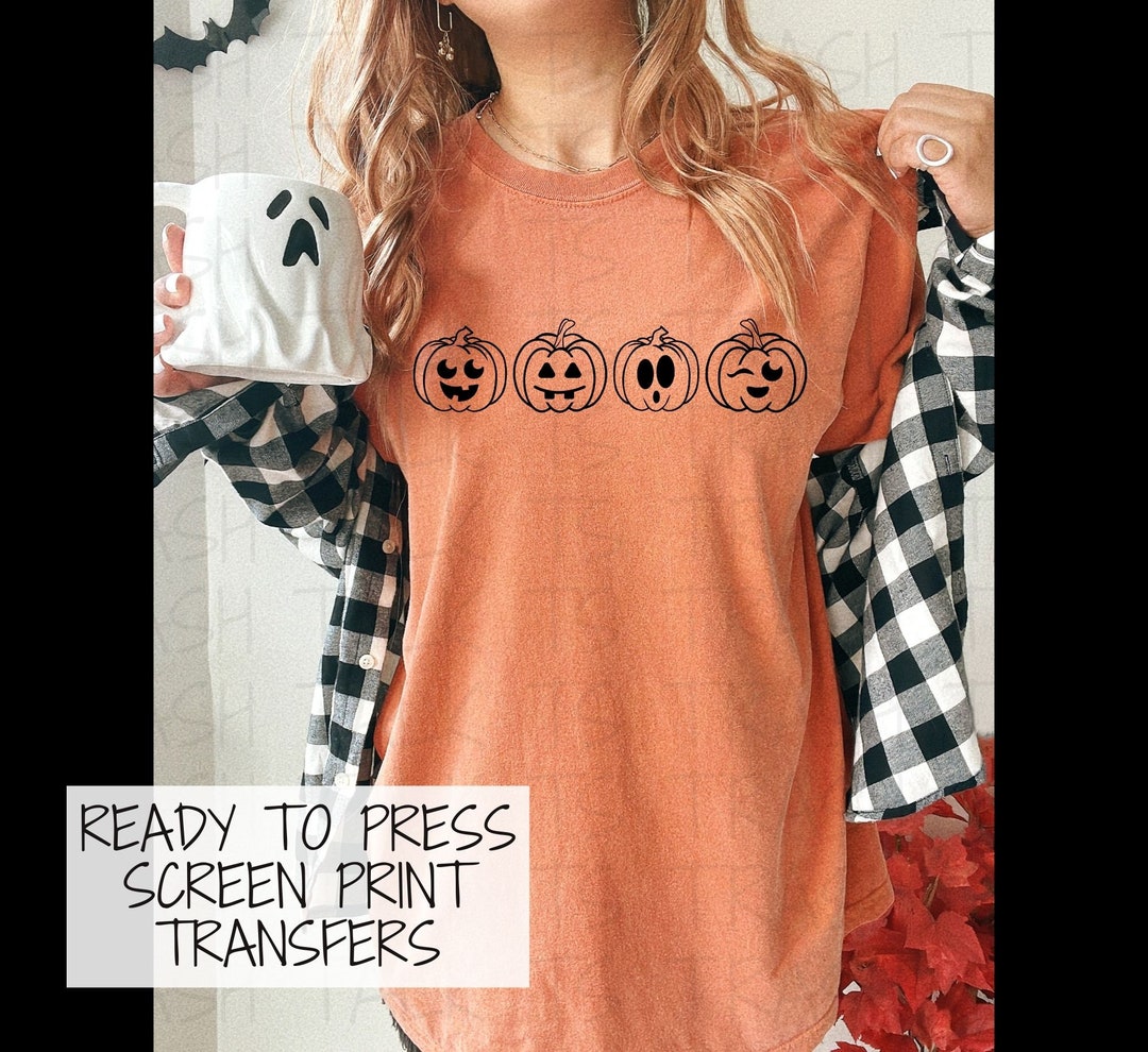 READY TO PRESS Screen Print Transfer Pumpkin Friends Screen Print ...