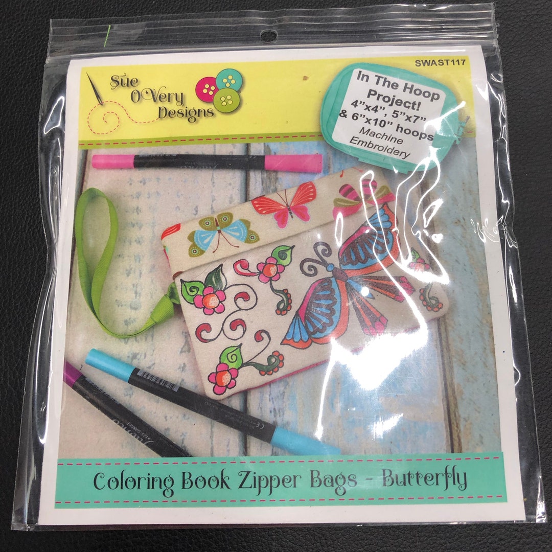Coloring Book Bag Machine Embroidery Pattern, Shipping Included - Etsy