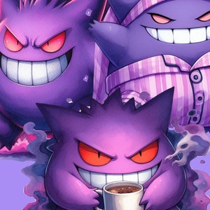 Pokémon Spooky Gengar Clipart 300 DPI PNG - Etsy