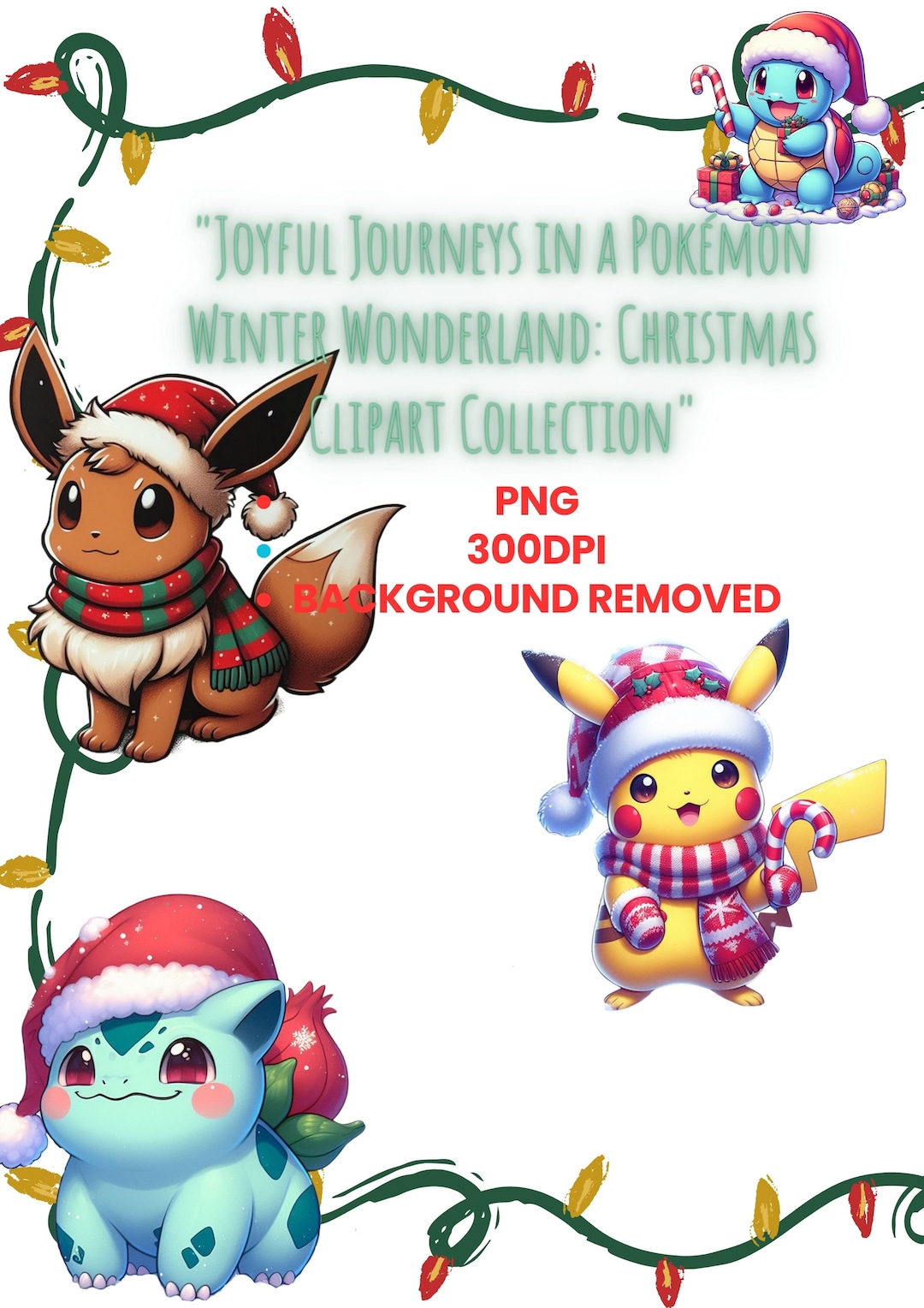 Christmas Pokemon Clipart - Etsy
