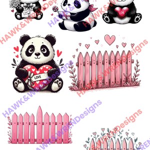 Valentine Panda Clipart - Perfect for Cards, Crafts, and Love-themed ...
