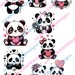 Valentine Panda Clipart - Perfect for Cards, Crafts, and Love-themed ...