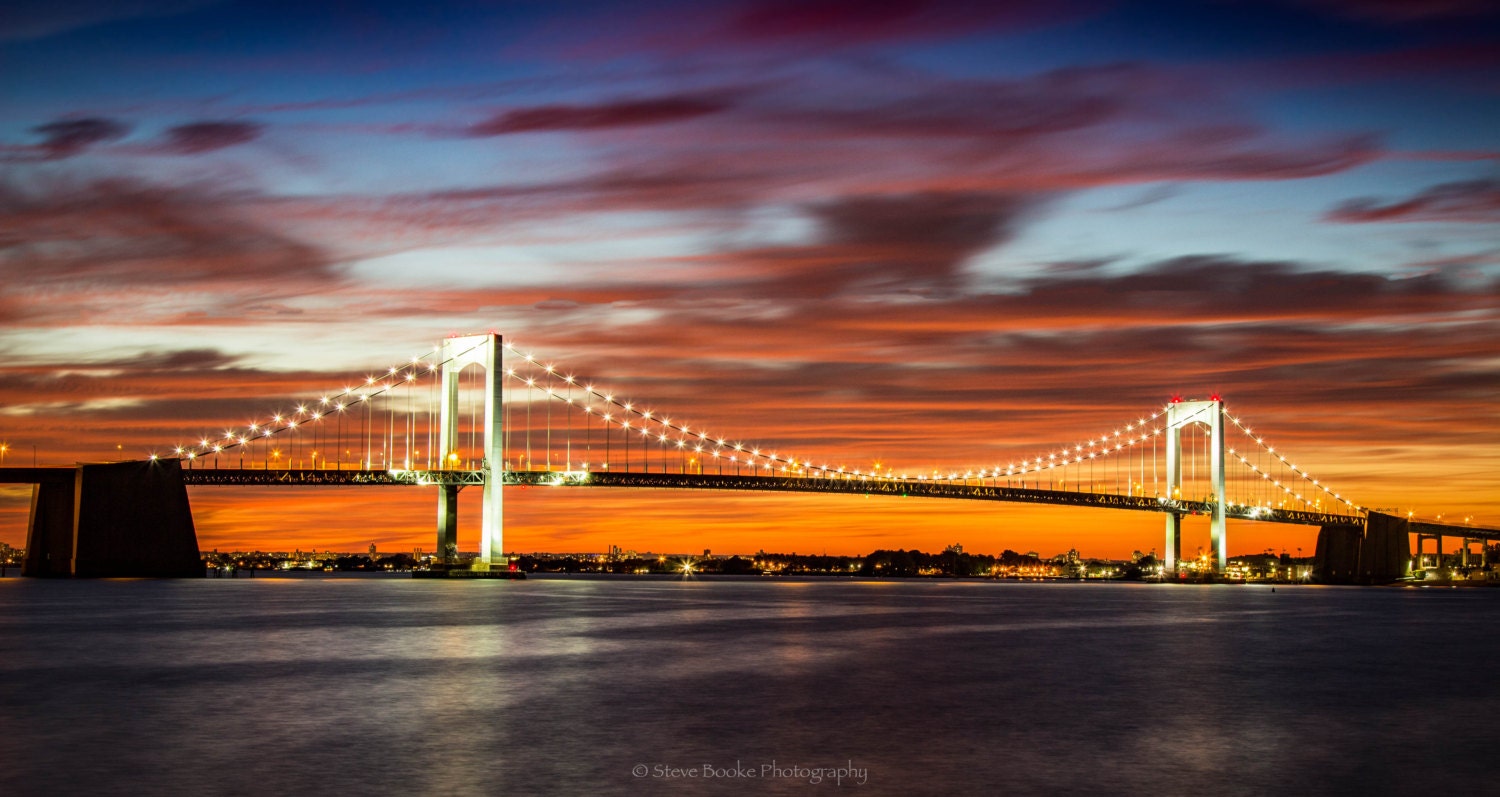 Throgs Neck Bridge At Night