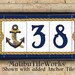 Nautical - Harbor, House Numbers Address Tiles, Framed Set, Anchors ...