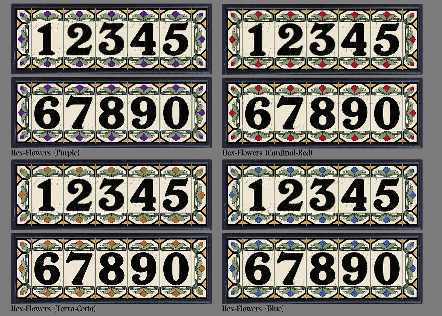 House Numbers Address Tiles Framed Set Custom Address Tiles | Etsy