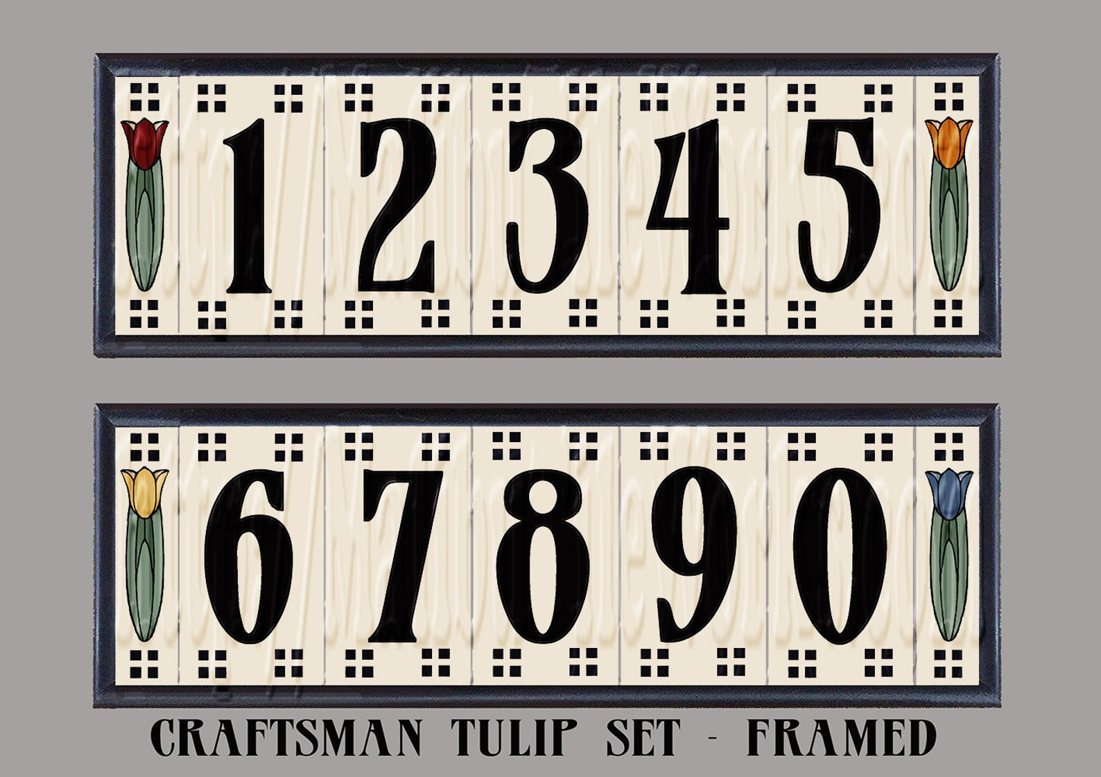 Craftsman House Number Tiles Custom Hand-glazed Tulip Tiles Address ...