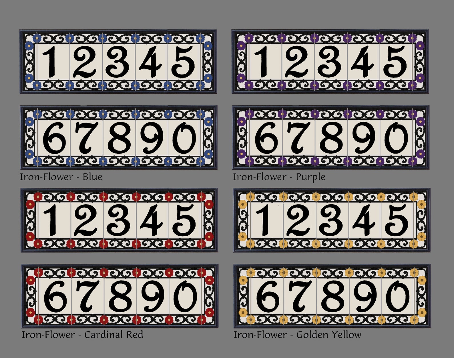 House Numbers Address Numbers Tiles Framed Set Spanish Style - Etsy