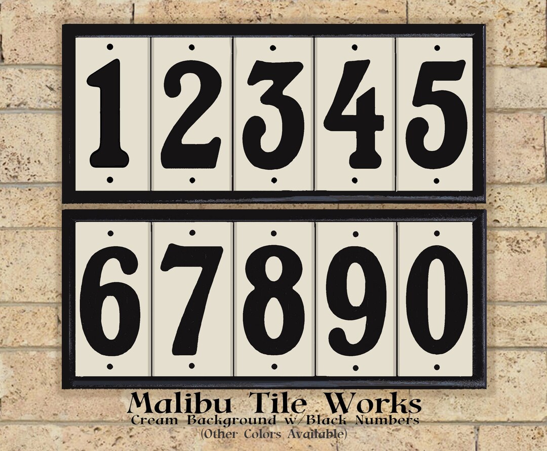 House Numbers Address Tiles Set - Vintage French Country Farmhouse ...