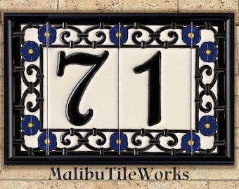 Framed Set Decorative Tile House Number Decorative Address - Etsy