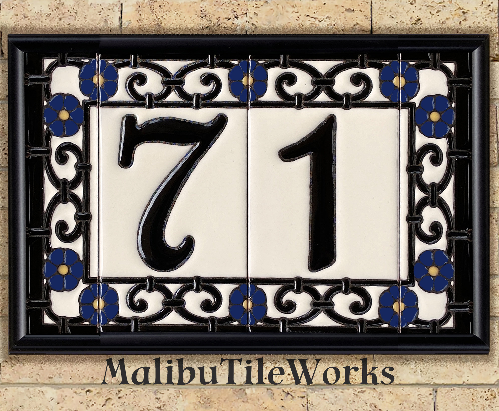 Mediterranean Tile House Numbers