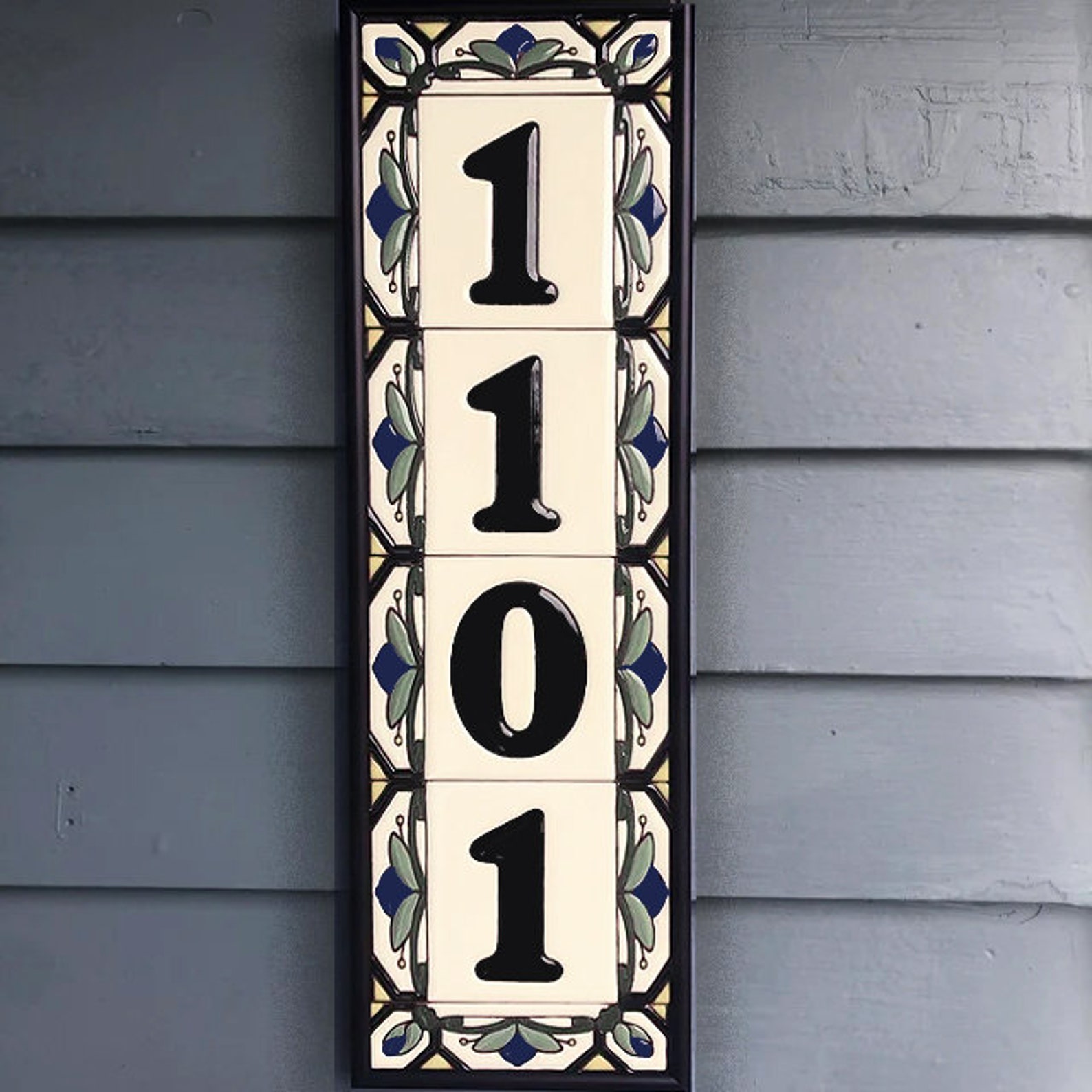 House Numbers Address Tiles Cottage Style Hex-flower Design - Etsy