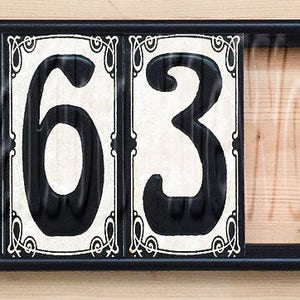 House Numbers Frame, UNASSEMBLED Metal Frame, Address Tiles Frame ...