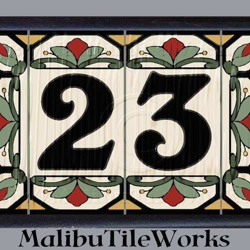 House Numbers Address Tiles Framed Set Custom Address Tiles | Etsy