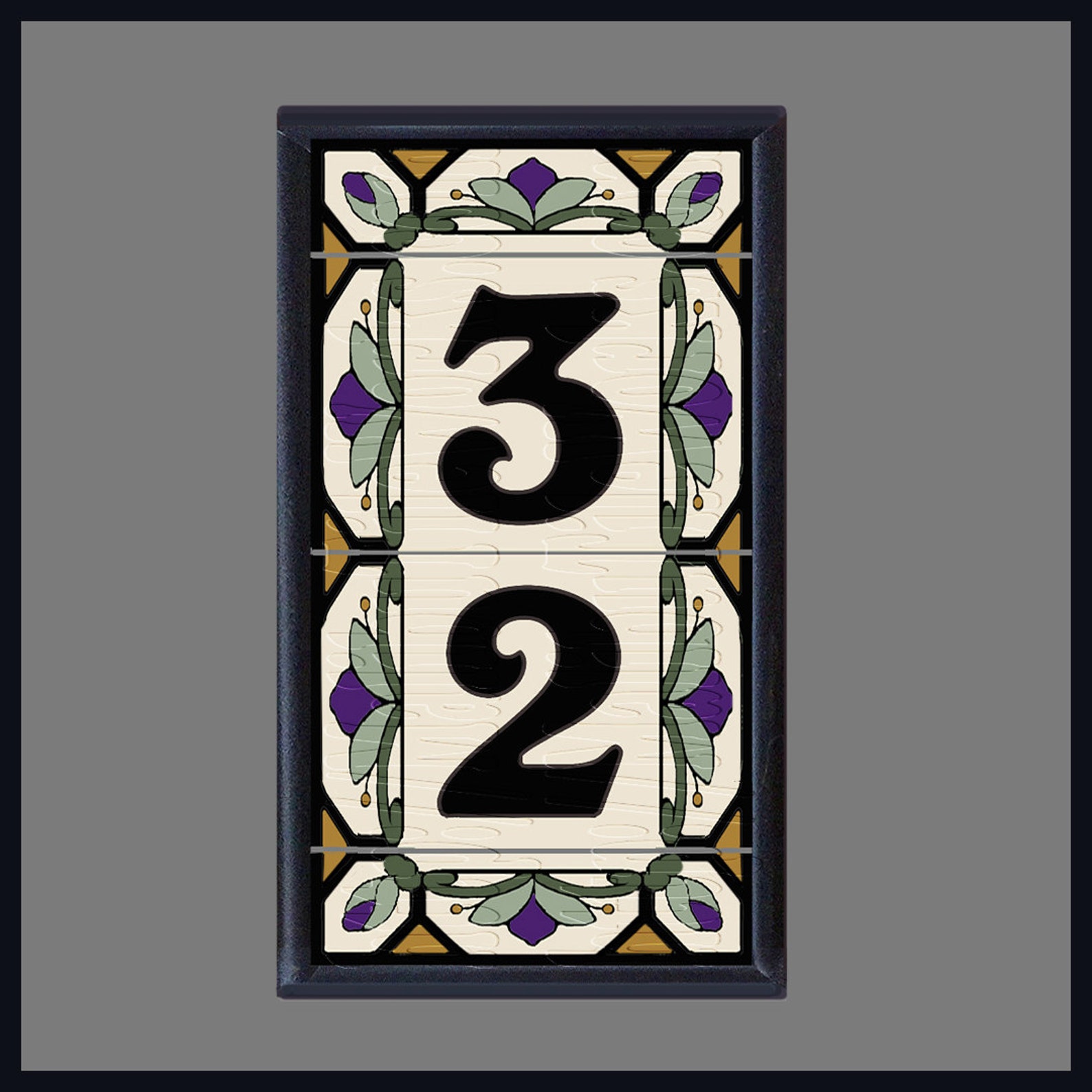 House Numbers Address Tiles Cottage Style Hex-flower Design - Etsy