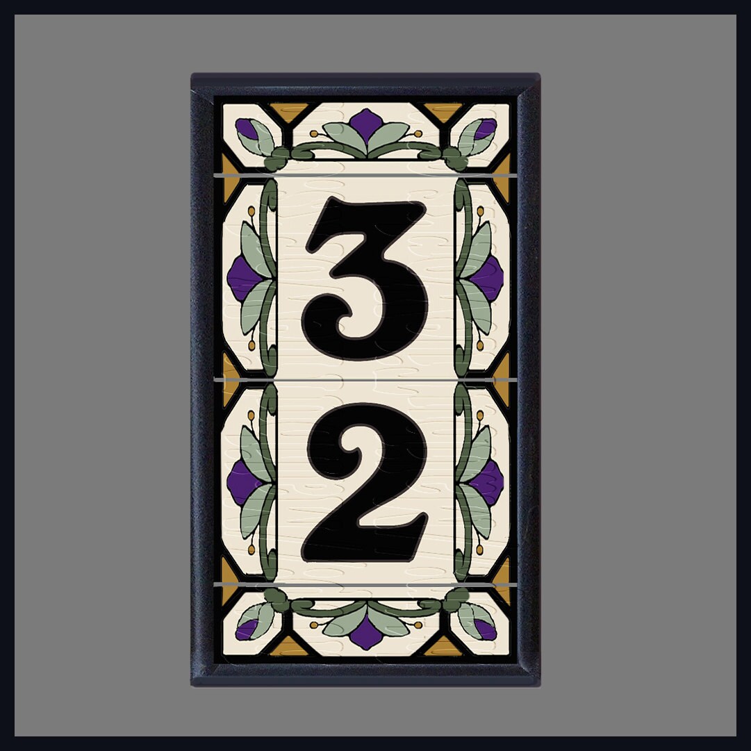House Numbers Address Tiles Cottage Style Hex-flower Design - Etsy