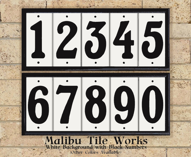 House Numbers Address Tiles Set - Vintage French Country Farmhouse ...