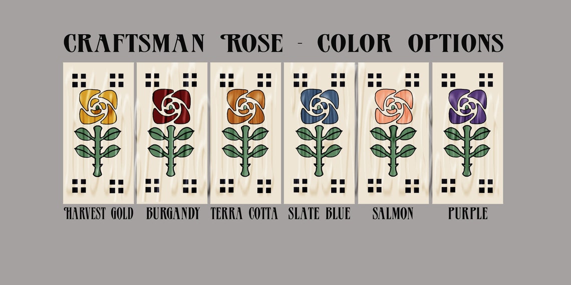 House Numbers Craftsman Rose Set Address Tiles Craftsman Rose - Etsy