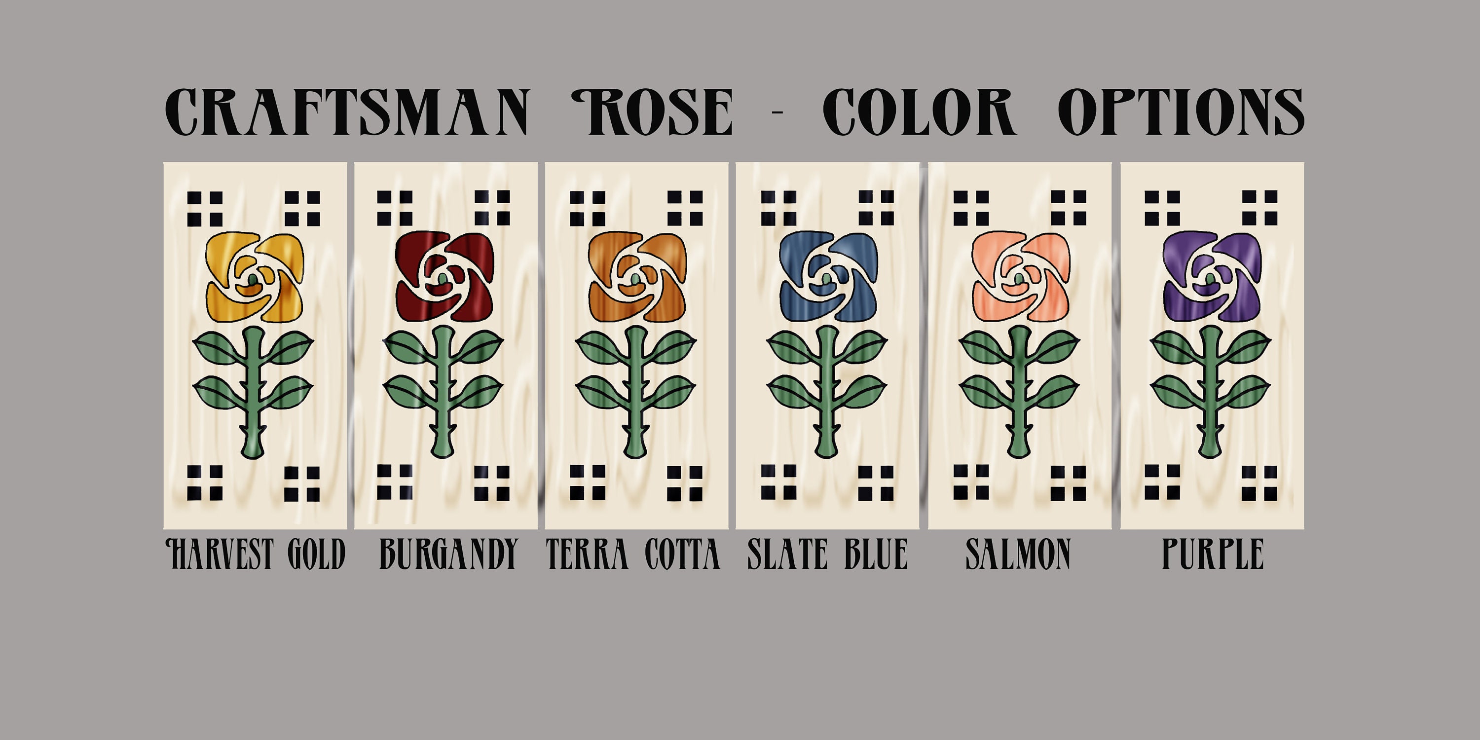 House Numbers Craftsman Rose Set Address Tiles Craftsman Rose - Etsy