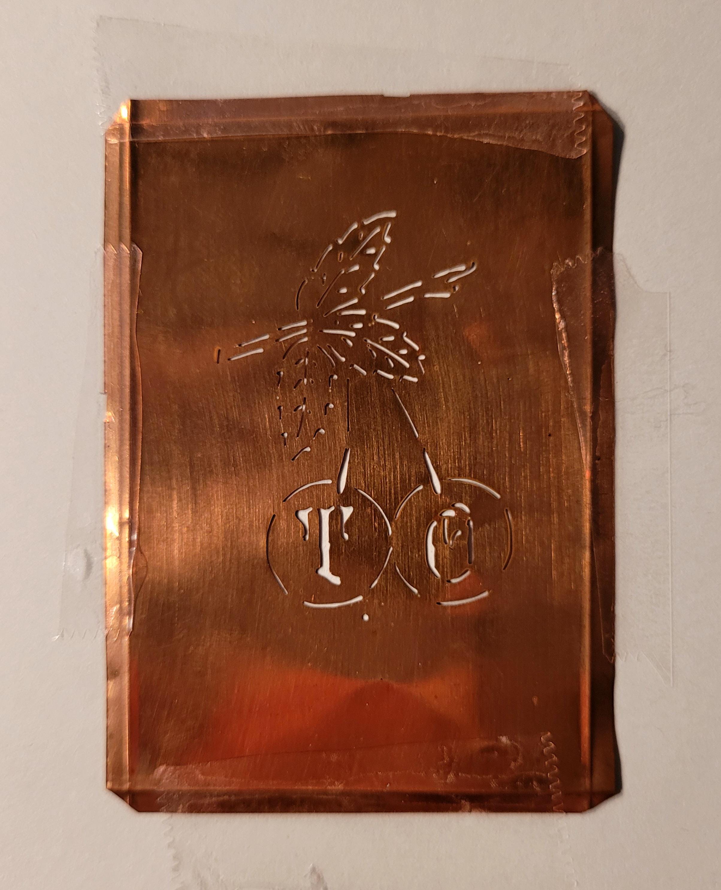 Set of 3 Antique German Copper Monogram Stencils TO - Etsy