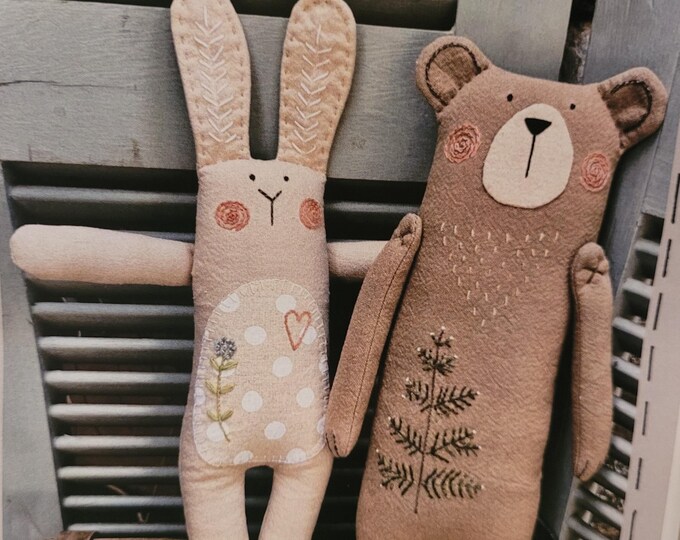 Forest Friends - Bear & Bunny Stuffed Animal Kit From Heart to Hand - Etsy