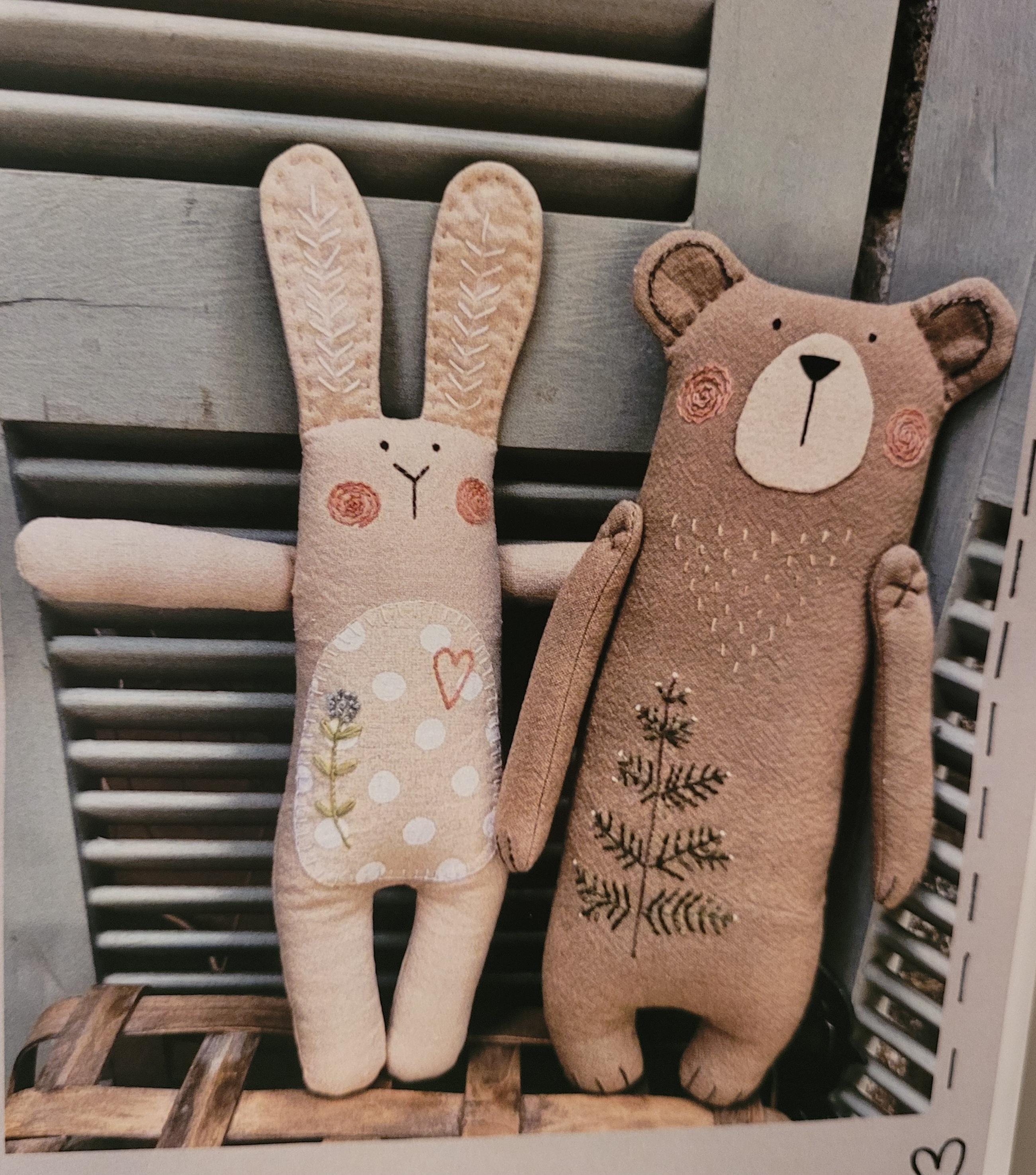 Forest Friends Bear & Bunny Stuffed Animal Kit From Heart to Hand - Etsy