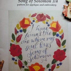 Song of Solomon 3:4 Pattern for Applique and Embroidery From Punkin ...