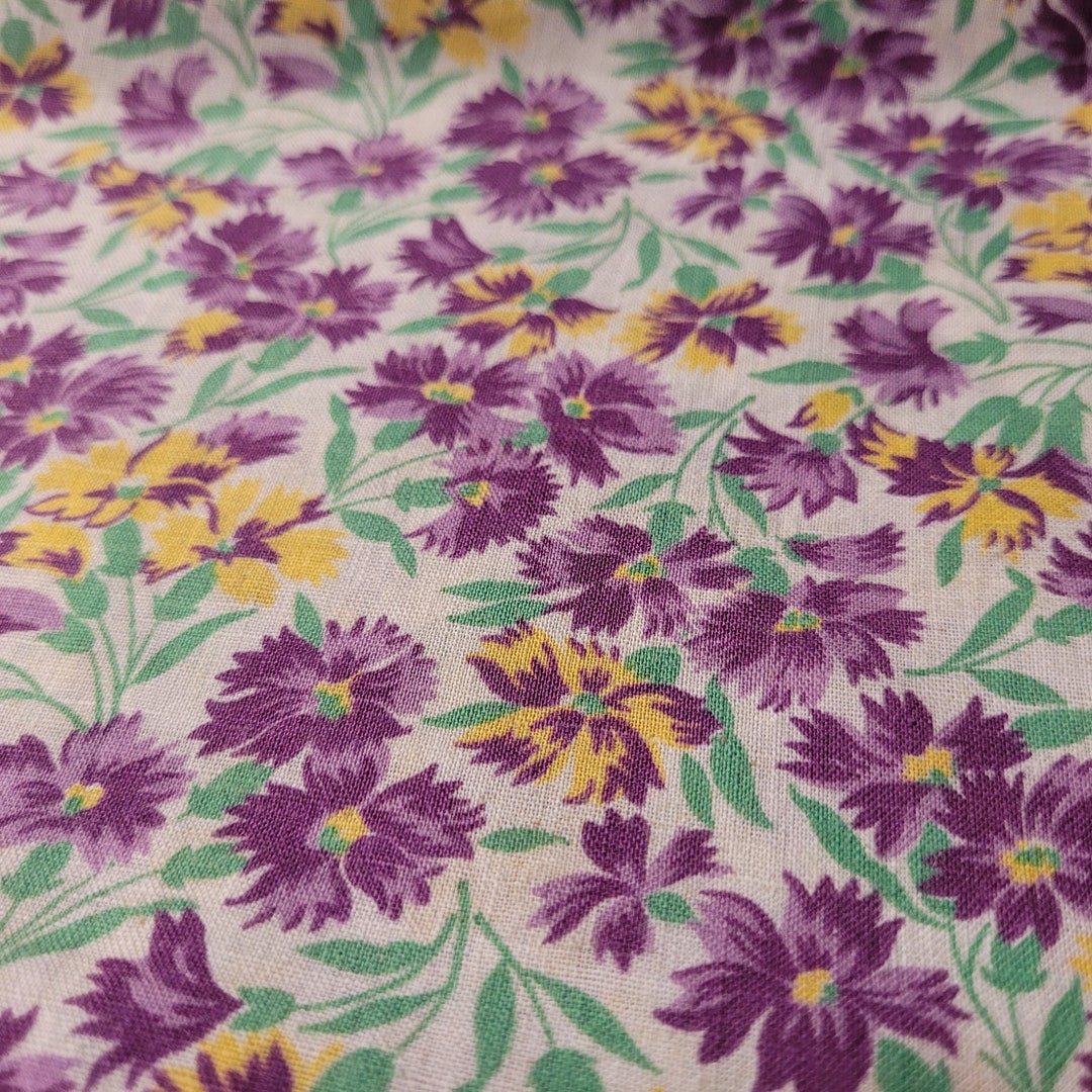 Vintage Floral Flour Sack Cloth Cotton Fabric 1 Yard - Etsy