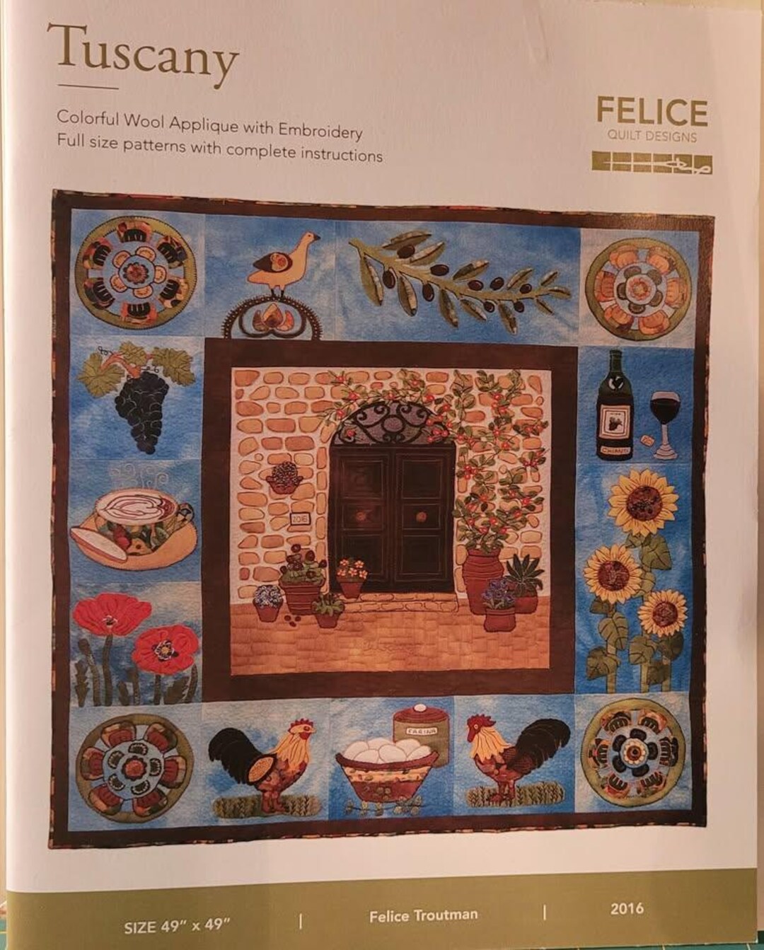 Pattern and Partial Wool Applique Kit for Tuscany by Felice Designs - Etsy