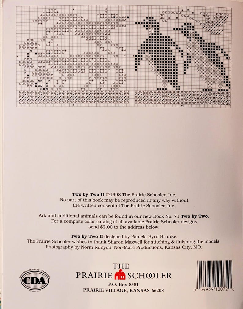 Two by Two II Counted Cross-stitch Pattern From the Prairie Schooler 10 ...
