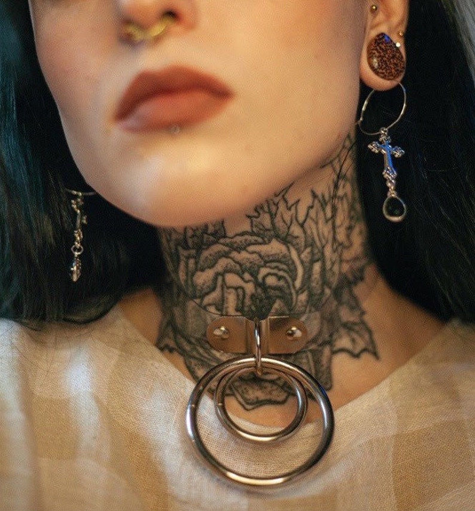 Weeping Cross Hoop Earring Hoop With Cross and Pearl Cristal - Etsy