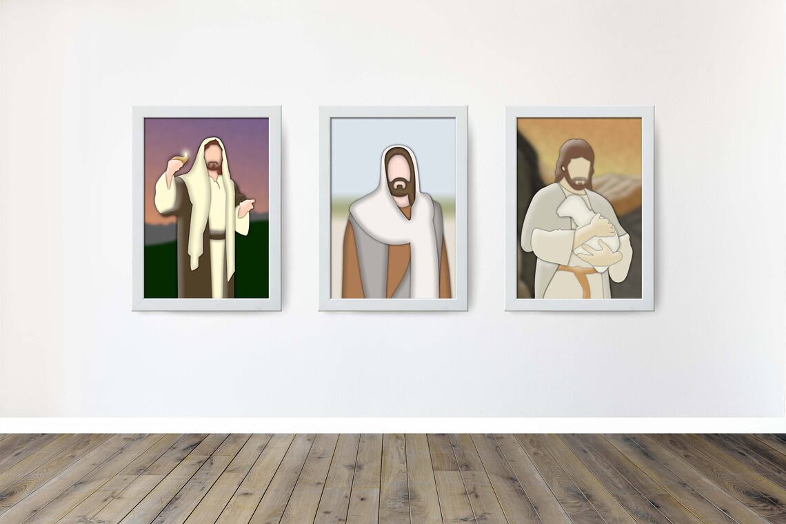 Jesus Christ Image Set Minimalist Drawings Digital - Etsy
