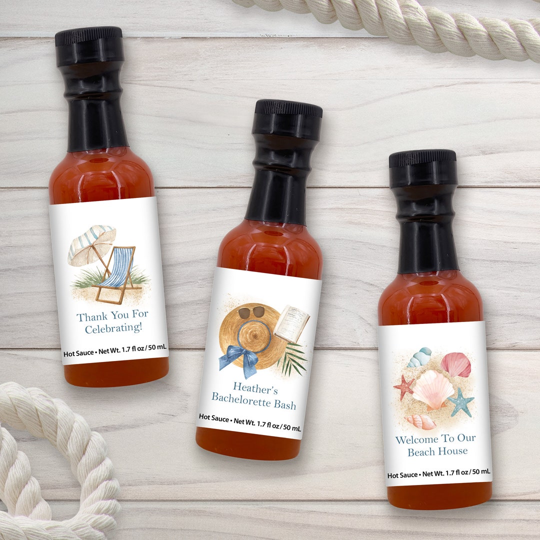 Hot Sauce, Custom Hot Sauce, Summer Party, Beach Bachelorette, Bulk ...