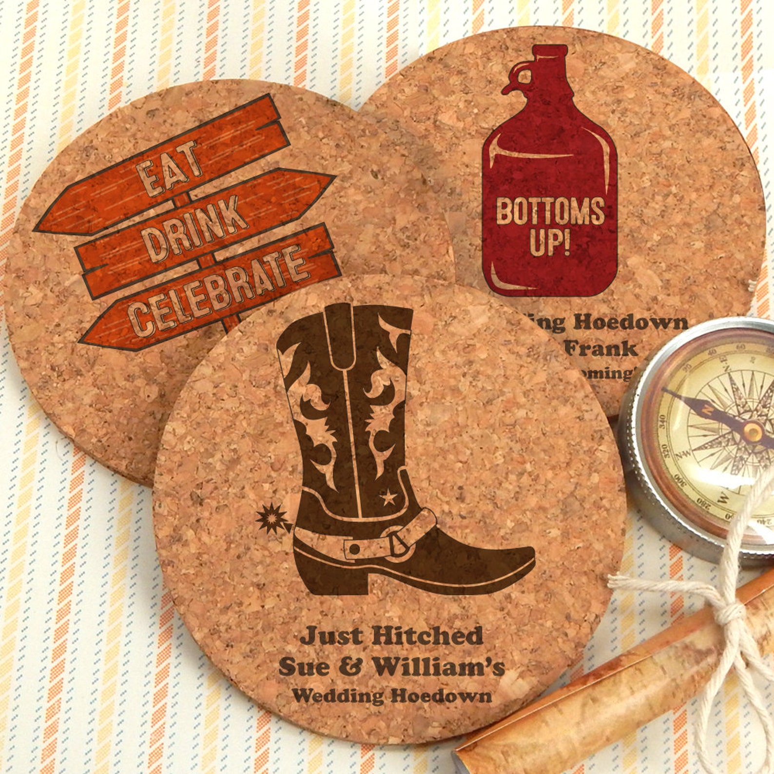 Wedding Favors Rustic Wedding Favors Coasters Western - Etsy