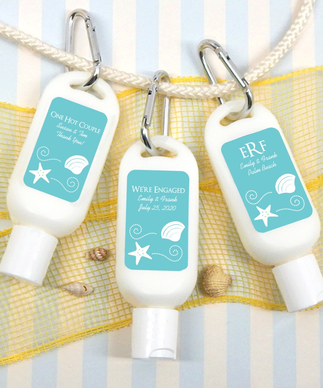 Sea Shells Personalized Sunscreen Set of 20 - Etsy