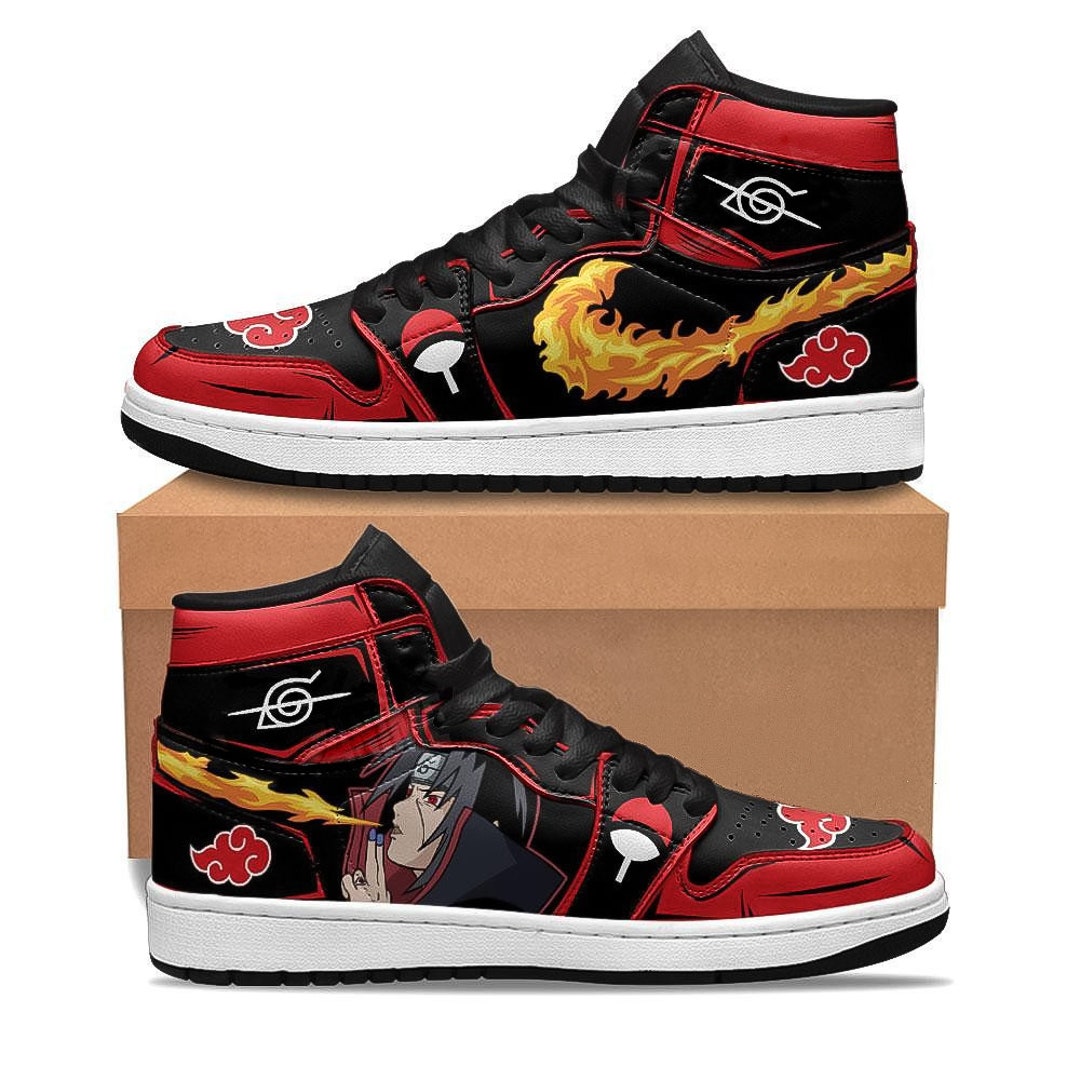 Akatsuki Itachi Fire Jutsu Custom Anime Shoes for Fans - Etsy