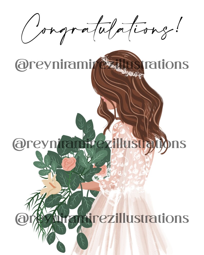 Bride Illustration Bride Clip Art Wedding Clip Art Digital - Etsy