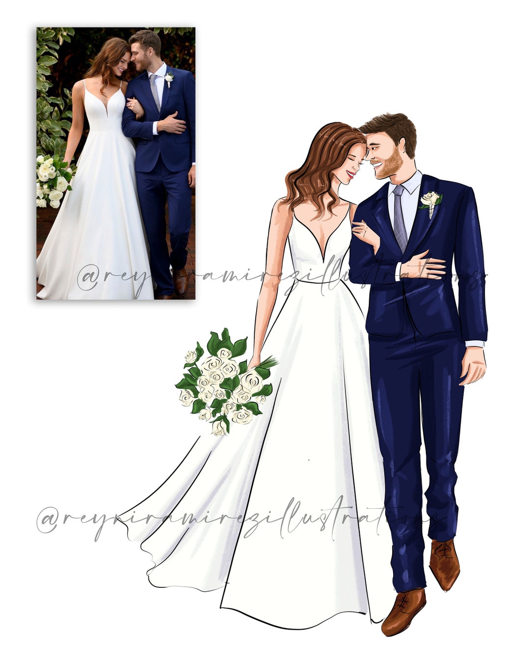Custom Wedding Illustration, Custom Couple Draw, Custom Digital Draw ...
